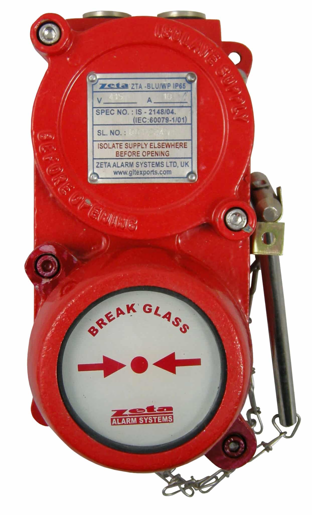 Explosion Proof Manual Break Glass Unit - Zeta Alarms